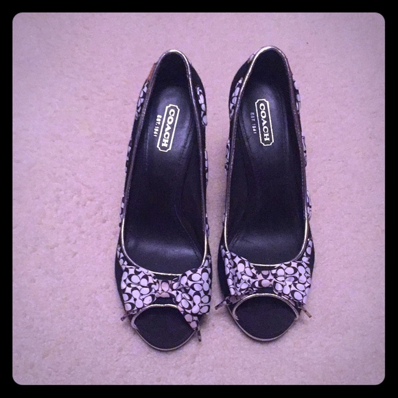 Coach | Shoes | Lightly Used Open Toe Wedges | Poshmark